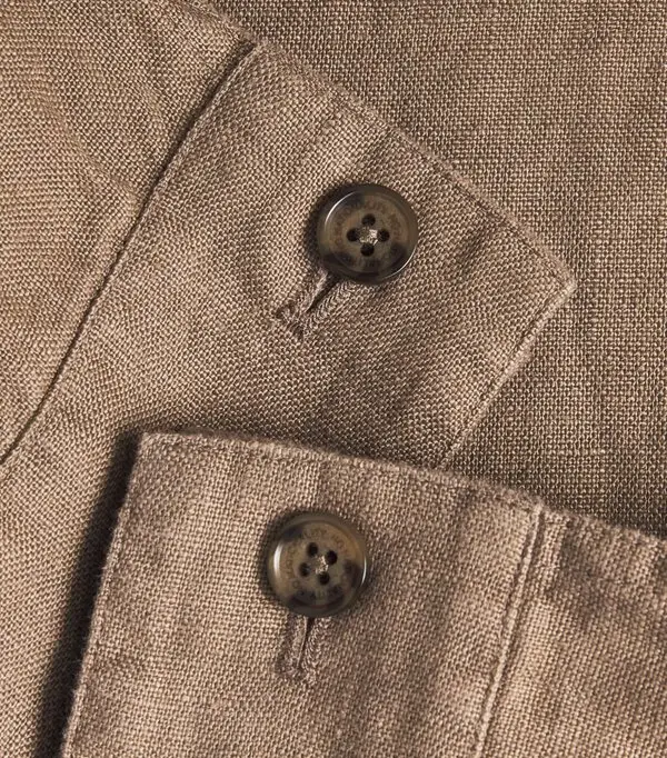 NN.07 Nn07 Linen Zip-up Jacket With Classic Collar