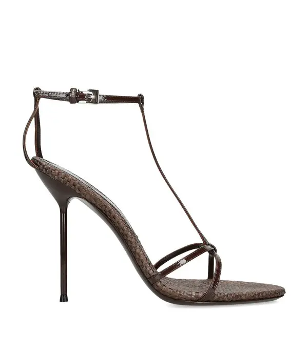 Paris Texas Patent Leather Lidia Stiletto Sandals - Brown