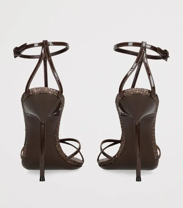 Paris Texas Patent Leather Lidia Stiletto Sandals - Brown