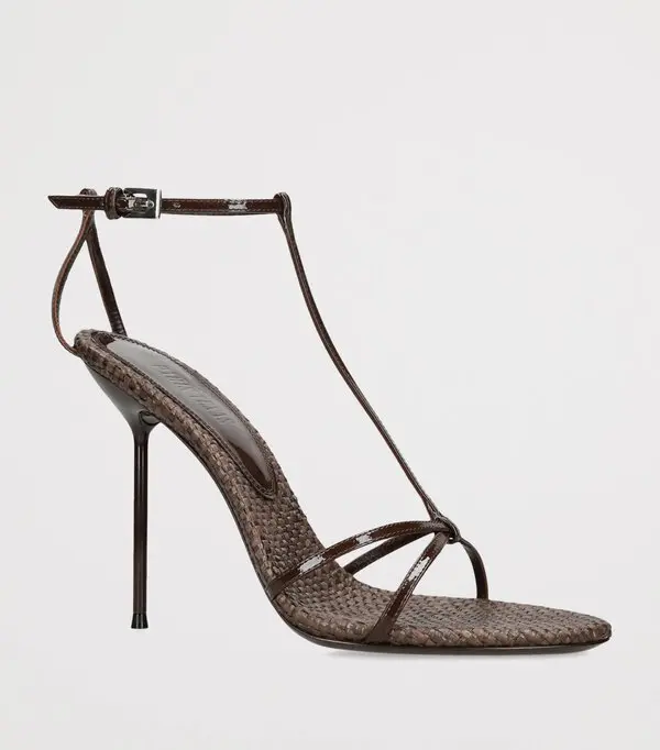 Paris Texas Patent Leather Lidia Stiletto Sandals - Brown