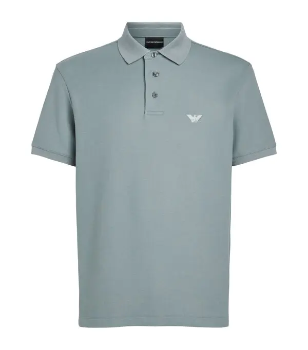 Emporio Armani Cotton Polo Shirt - Blue