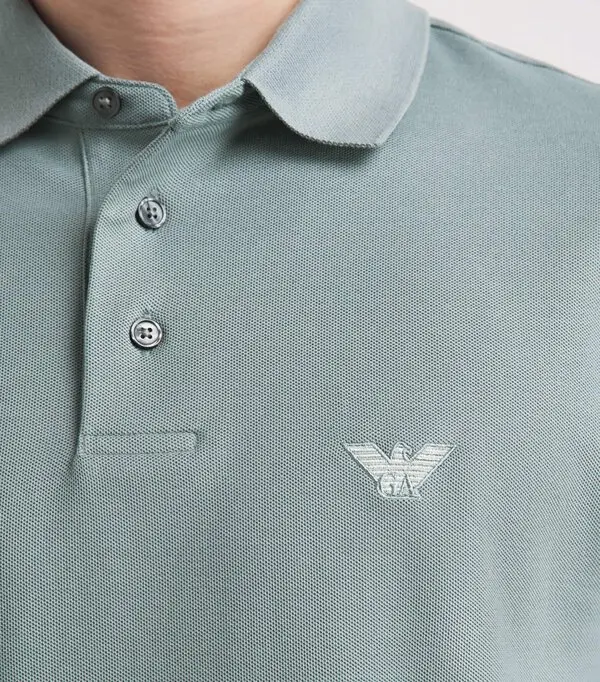 Emporio Armani Cotton Polo Shirt - Blue