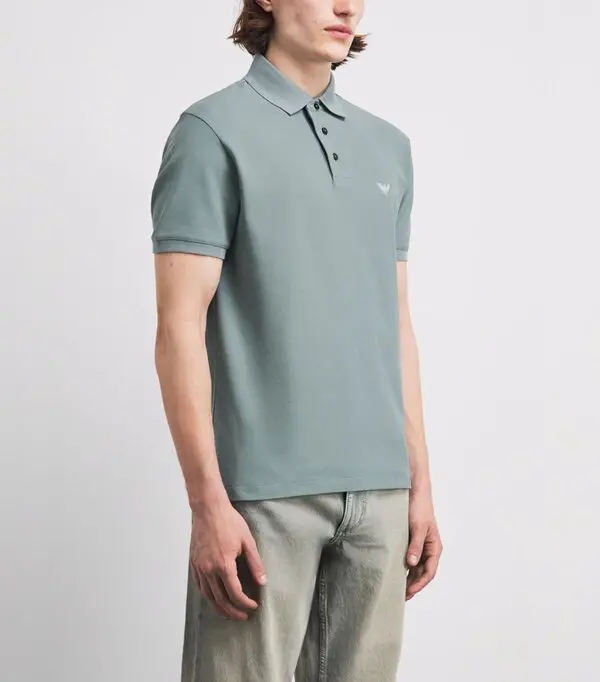 Emporio Armani Cotton Polo Shirt - Blue