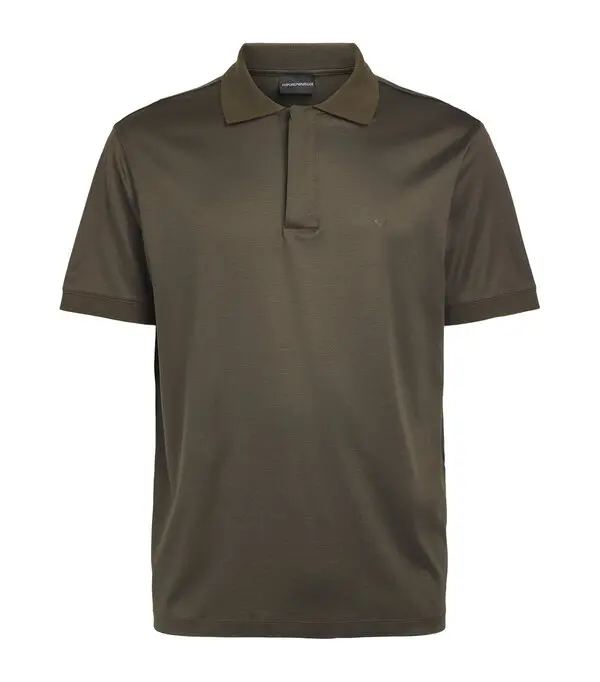 Emporio Armani Concealed-placket Logo Polo Shirt