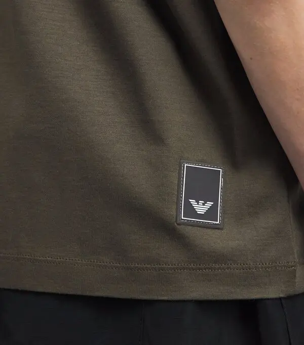 Emporio Armani Concealed-placket Logo Polo Shirt