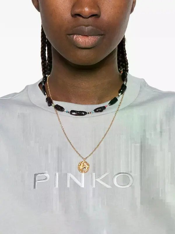 Pinko Logo Embroidered Crewneck T-shirt