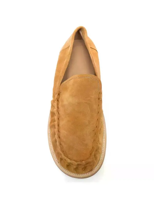 PAURA Ruched Suede Loafers