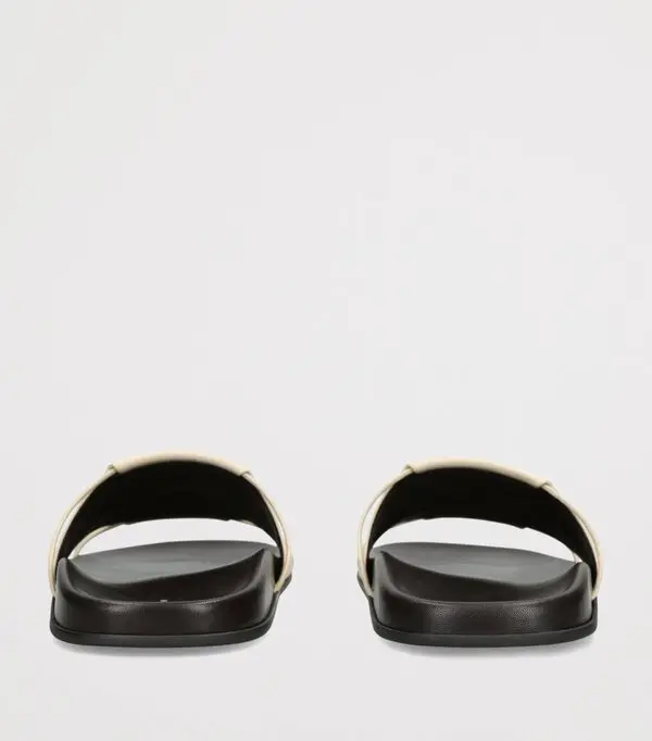 THE ROW Vivienne Leather Slides - White