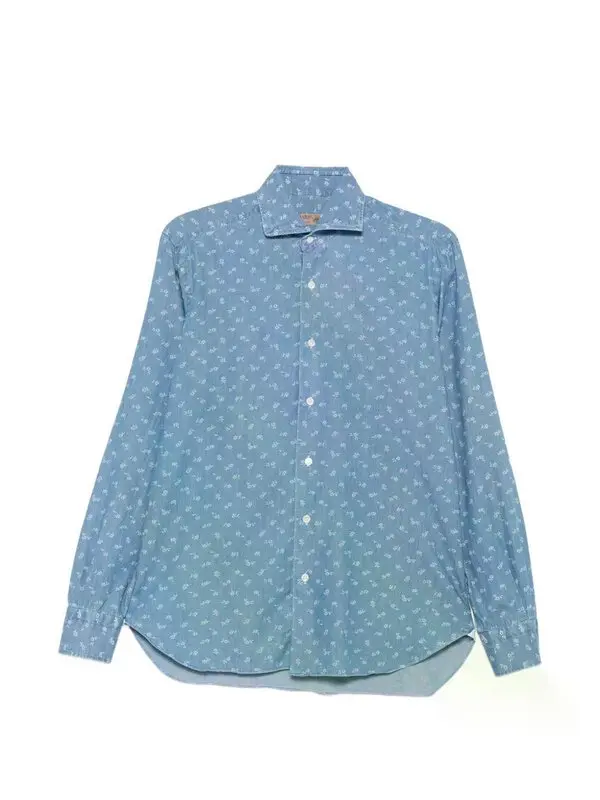 BARBA NAPOLI Floral-print Long-sleeve Shirt