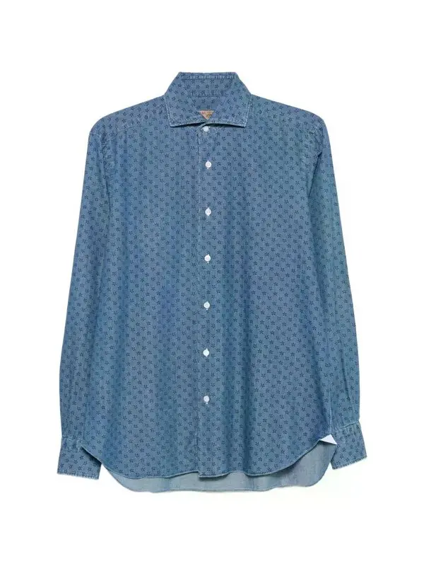 BARBA NAPOLI Floral-print Long-sleeve Shirt