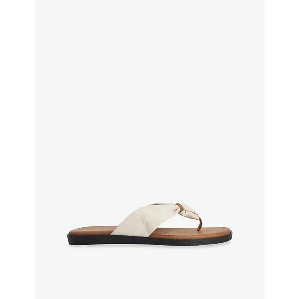 DUNE Leather Sandals With Knotted Strap - Ecru Leather