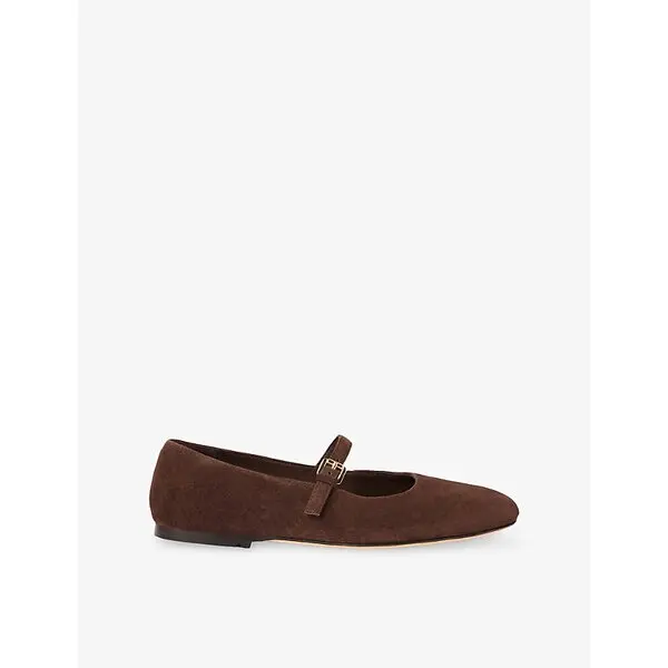 Whistles Square-toe Suede Ballet Flats