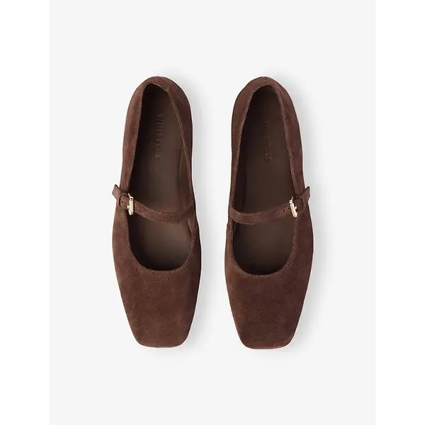 Whistles Square-toe Suede Ballet Flats