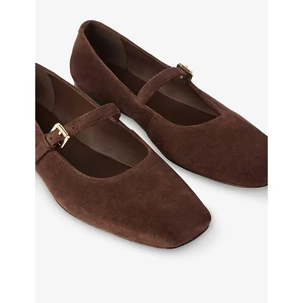 Whistles Square-toe Suede Ballet Flats