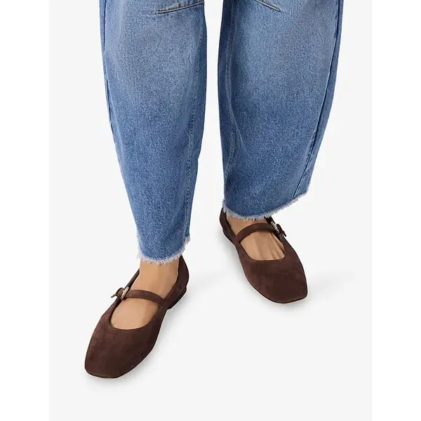 Whistles Square-toe Suede Ballet Flats