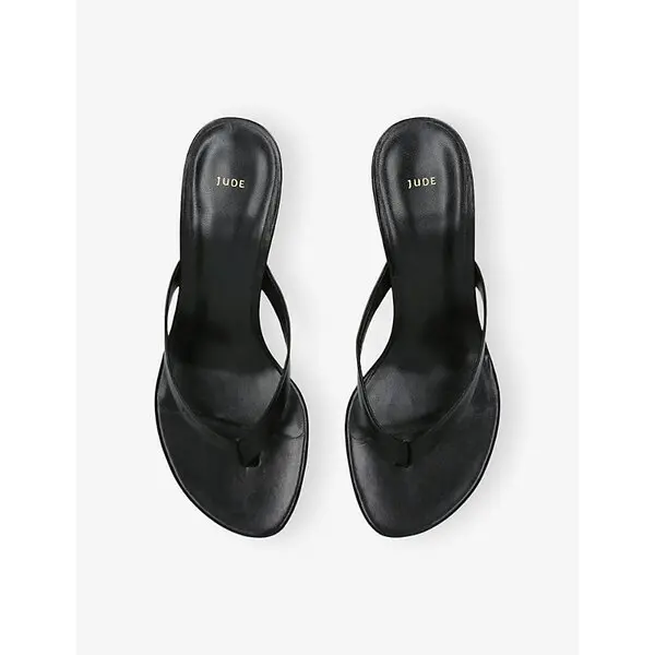 JUDE Leather Heeled Sandals - Black