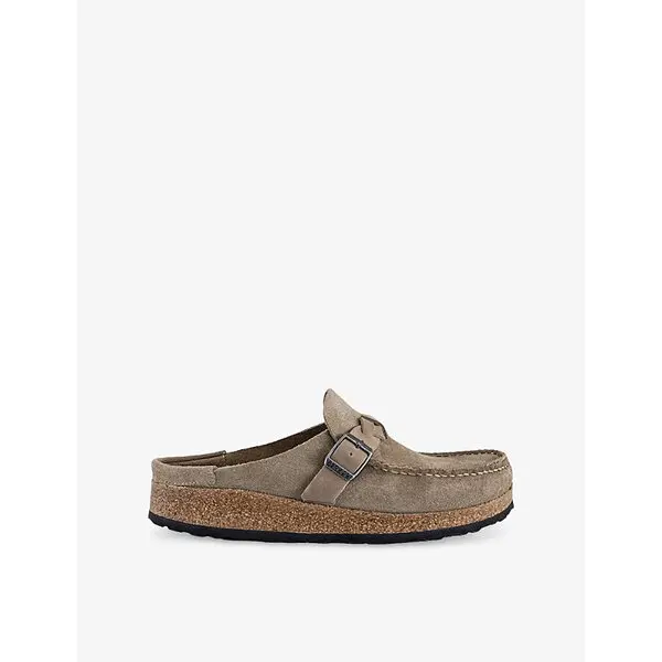 BIRKENSTOCK Buckley Suede Leather Mules - Braided Taupe