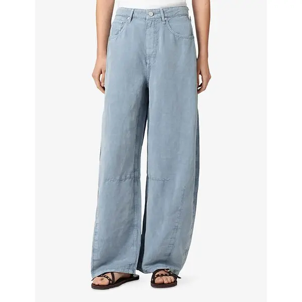 ALLSAINTS Jett Barrel-leg Linen-blend Trousers