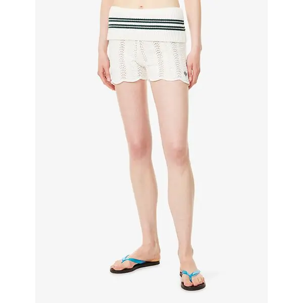 THE COUTURE CLUB Crochet Fold Cotton Shorts
