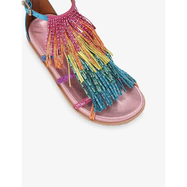Kurt Geiger Koa" Fringed Embellished Sandals