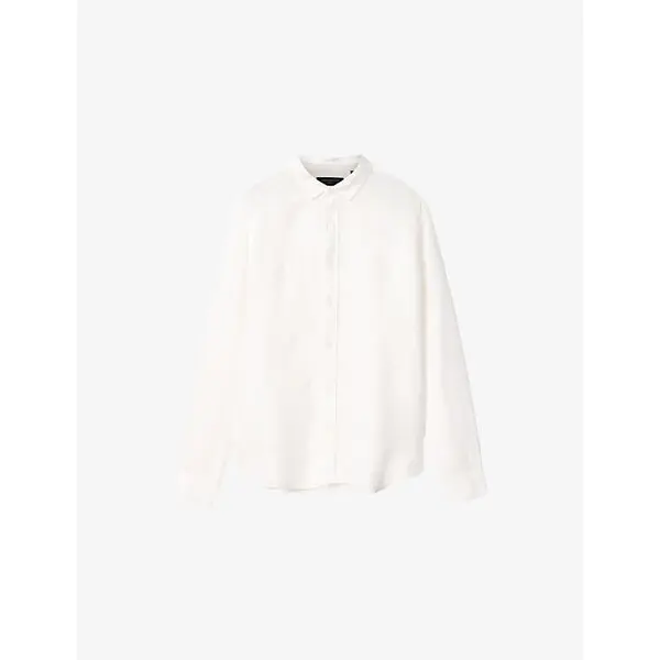 ALLSAINTS Loom Logo-embroidered Linen Shirt