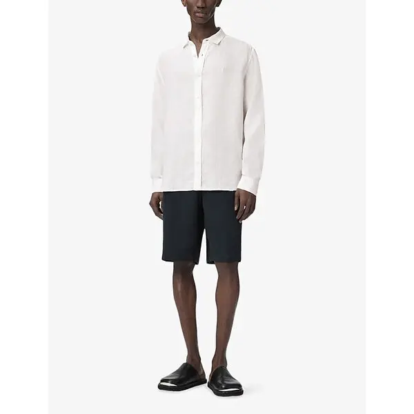 ALLSAINTS Loom Logo-embroidered Linen Shirt