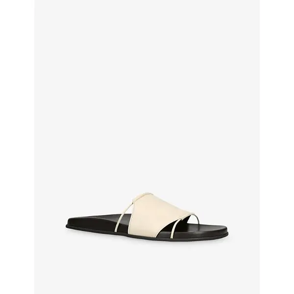 THE ROW Vivienne Leather Slides - White