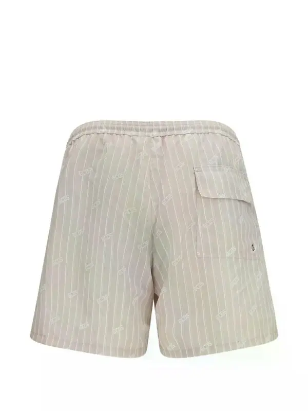 Gcds Pinstripe Logo Swim Shorts - Neutrals