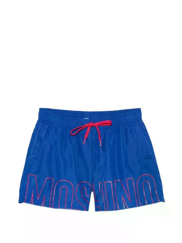 Moschino Print Drawstring Swim Shorts - Blue
