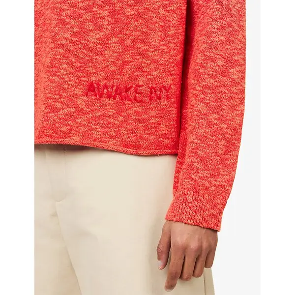AWAKE NY Gradient Logo-embroidered Cotton-knit Jumper