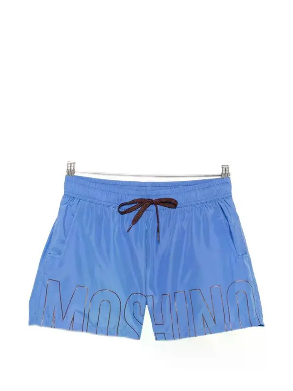 Moschino Print Drawstring Swim Shorts - Blue