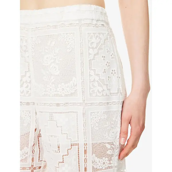 Zimmermann Aster Embroidered Woven Trousers - Ivory