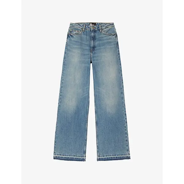 The Kooples Wide-leg Faded Denim Jeans