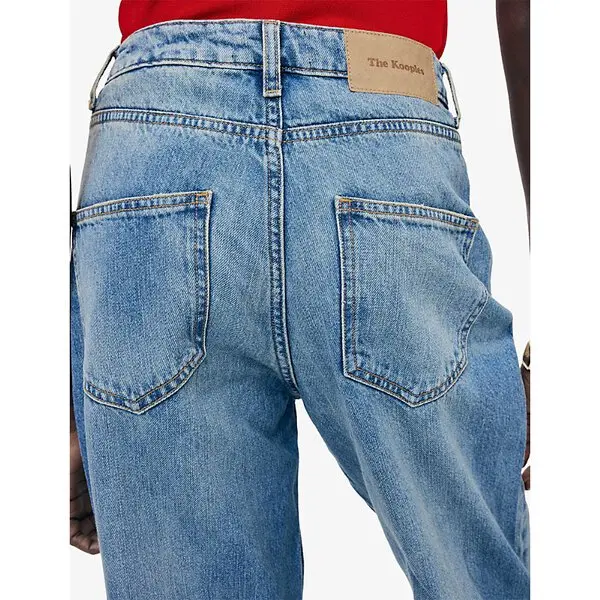 The Kooples Wide-leg Faded Denim Jeans