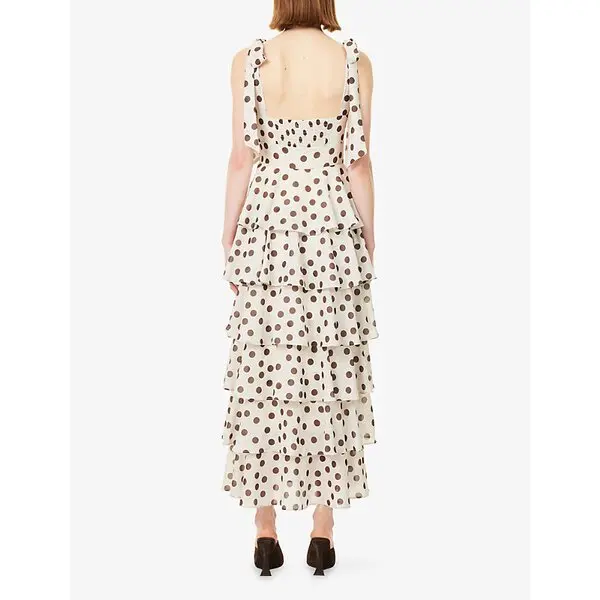 PRETTY LAVISH Fiore Tie Ruffle Woven Maxi Dress