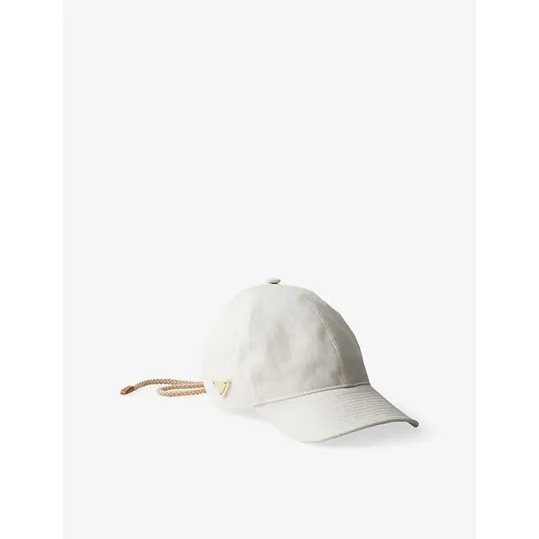 Prada Lace-up Satin And Cotton Baseball Cap - White
