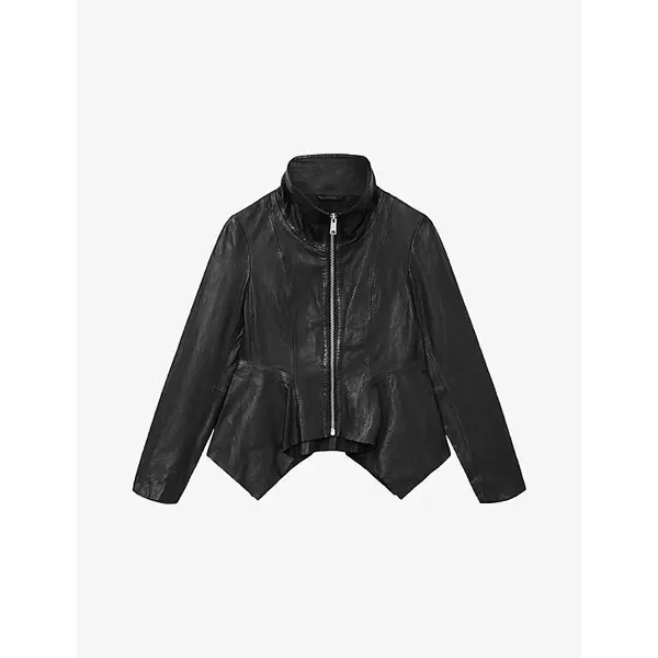 ALLSAINTS Grace Draped Leather Jacket