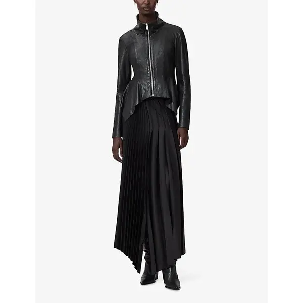 ALLSAINTS Grace Draped Leather Jacket