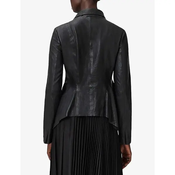 ALLSAINTS Grace Draped Leather Jacket