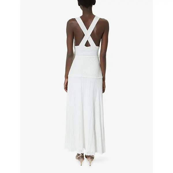 The Kooples Openwork Cross-back Mesh Maxi Dress