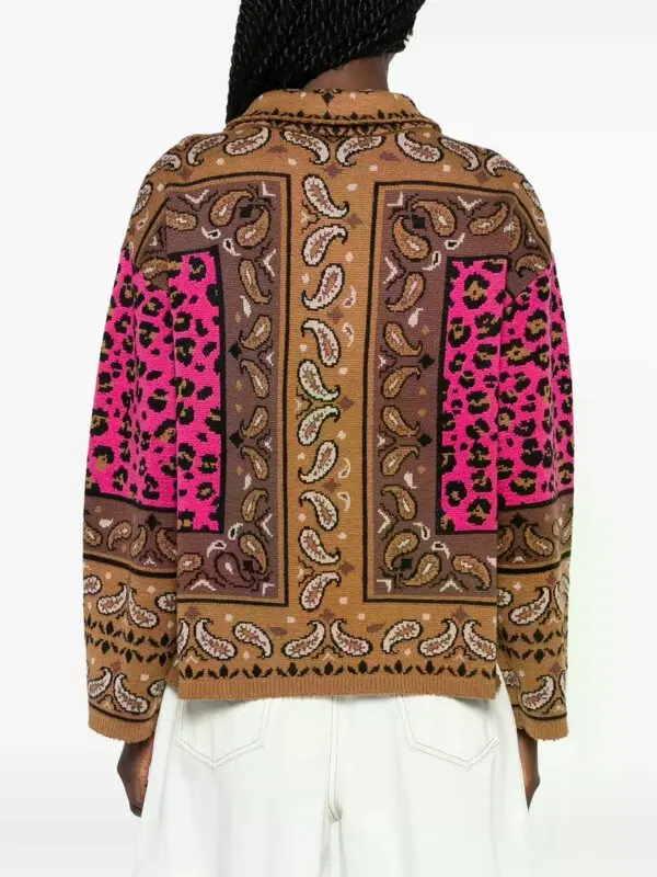 Farm Rio Paisley Leopard-print Polo Top