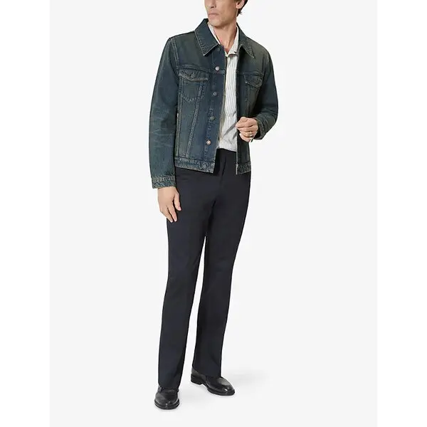 The Kooples Faded Denim Jacket With Chest Pockets