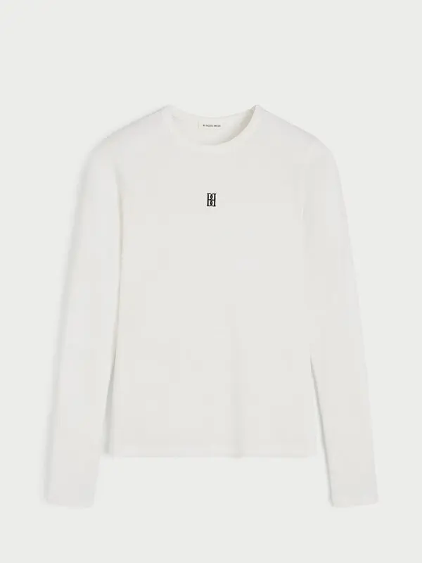 BY MALENE BIRGER Brita Organic Cotton Long-sleeved T-shirt - Soft White