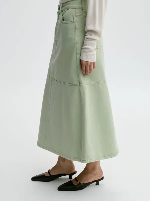 BY MALENE BIRGER Solene A-line Denim Midi Skirt