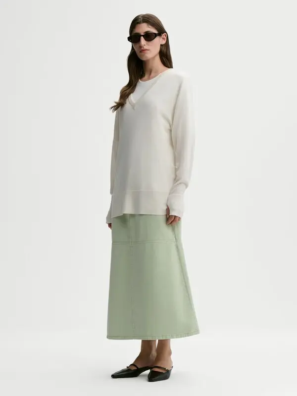 BY MALENE BIRGER Solene A-line Denim Midi Skirt