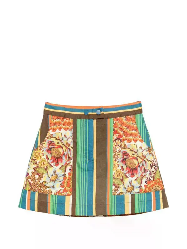 ALEMAIS Alemas Charlie Floral-print Striped Skirt