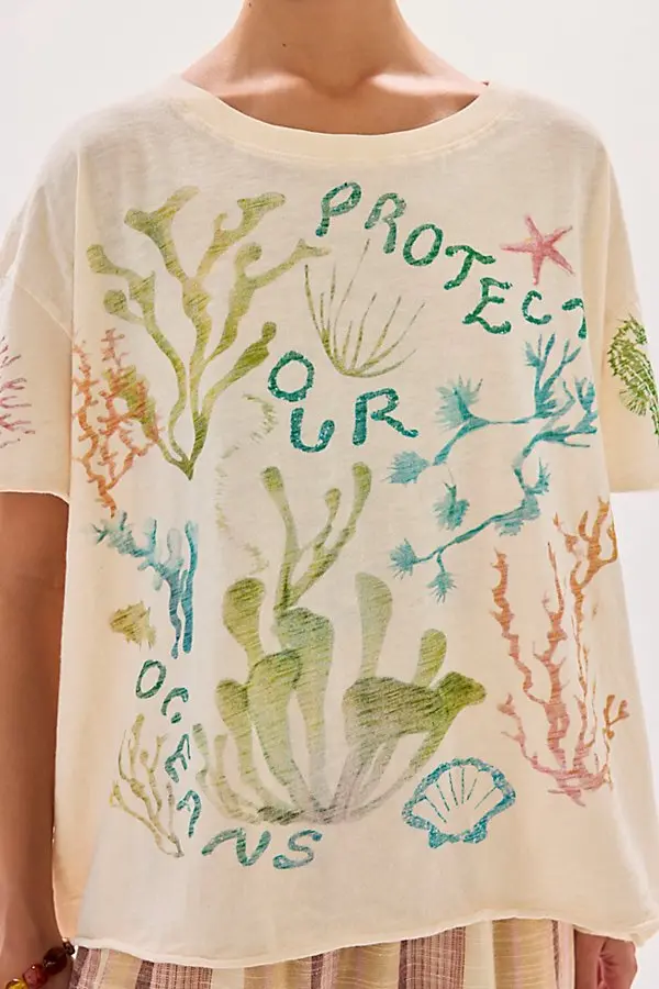 THE BUREAU Protect Our Oceans" Graphic T-shirt