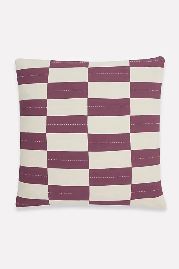 ANCHAL Checkered Pillow - Berry