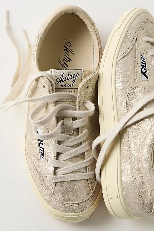 AUTRY Windscape Low-top Suede Sneakers - Platinum/sand