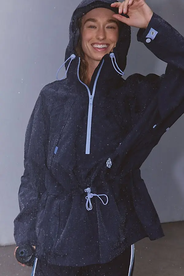 Free People Misty Mountain Waterproof Pullover Jacket - Black